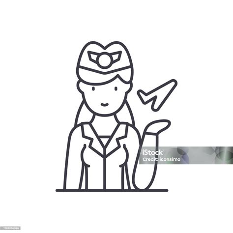승무원 아이콘 선형 격리 된 그림 얇은 선 벡터 웹 디자인 기호 흰색 배경에 편집 가능한 스트로크와 개요 개념 기호 가공의