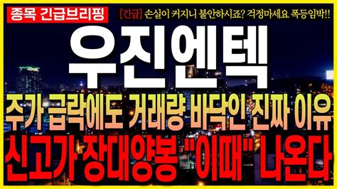 우진엔텍 주가 전망 주가 급락에도 거래량 바닥인 진짜 이유 신고가 장대양봉 이때 나온다 최프로 Youtube
