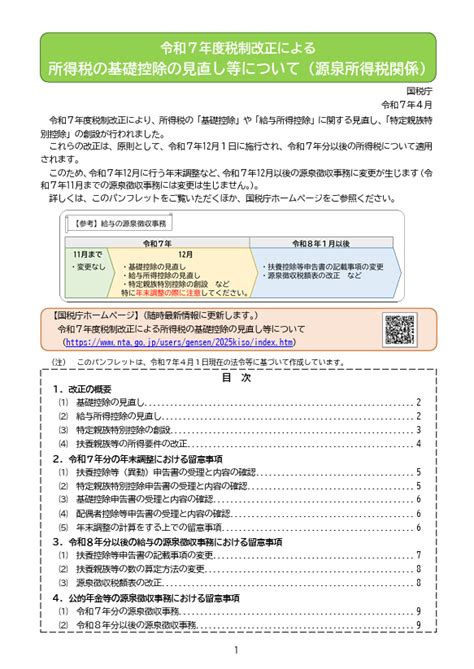 令和7年度税制改正による所得税の基礎控除の見直し等について（源泉所得税関係） 労務ドットコム