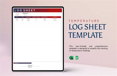 Temperature Log Sheet Celsiusprintable Time Log Sheet Template