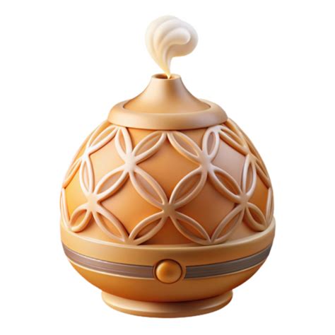 Elegant 3d Render Of An Aroma Diffuser Golden Ornament Intricate Design Home Fragrance