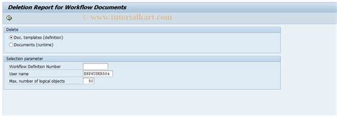 SWUO DEL SAP Tcode Deletion Report For Workflow Docs