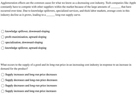Solved Agglomeration Effects Are The Common Cause For What