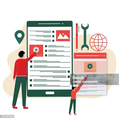 일러스트 벡터 크리에이티브 디자이너 팀 Ui Ux 개발 컨셉을 함께 작업하는 개발자 사용자 경험에 대한 스톡 벡터 아트 및 기타