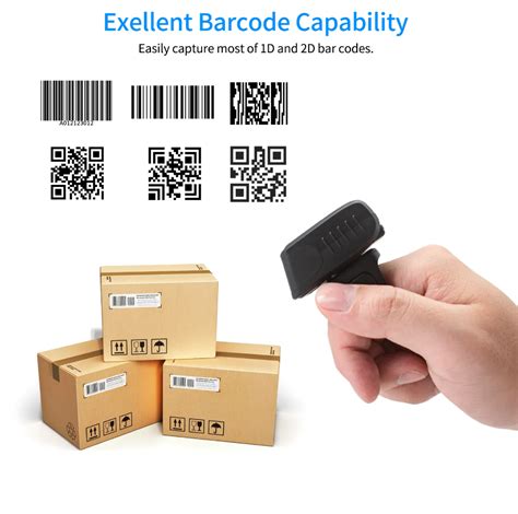 D Bluetooth Wearable Ring Barcode Scanner Wireless Portable BQR Code Scanner InkStation