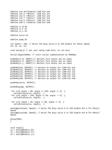Automatic Fire Fighting Robot Ino Pdf Computer Engineering Electrical Engineering