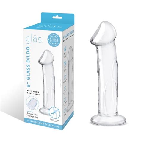 Glas 6 Glass Dildo With Veins And Flat Base Sex Toys And Adult Novelties