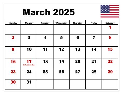 March 2025 Calendar Holidays Calendar 2025 Printable Calendar 2025