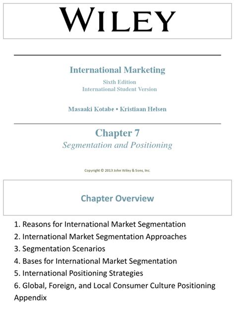 ch07 segmentation and positioning pdf market segmentation
