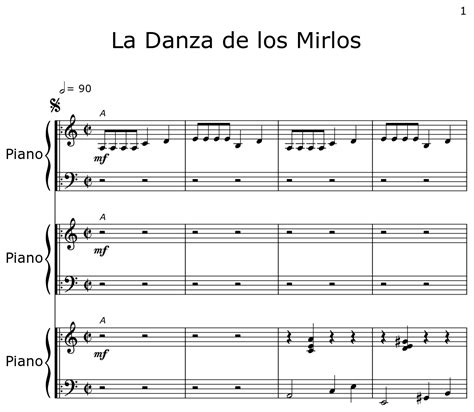 La Danza De Los Mirlos Sheet Music For Piano