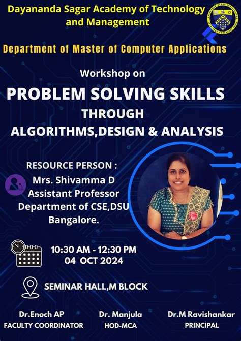 shivamma devanna on linkedin workshop algorithms problemsolving cse dayanandasagar teaching…