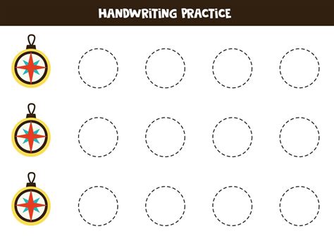 Tracing Lines With Navigational Compass Writing Practice 8460250