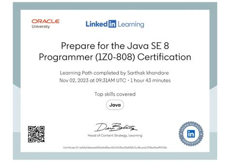 Sarthak Khandare On Linkedin Java Oracleuniversity