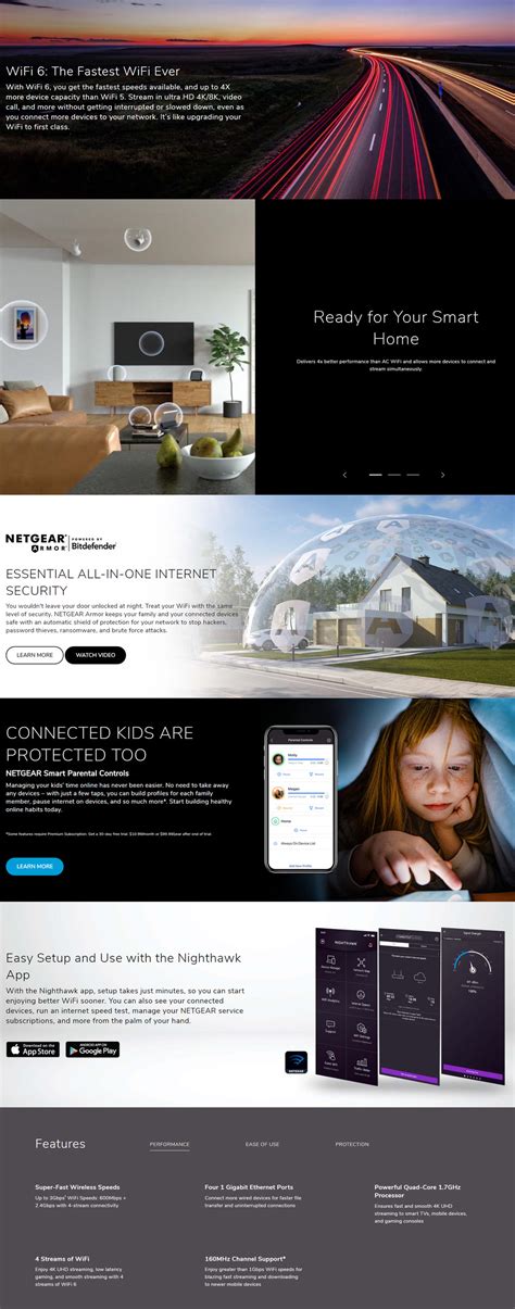 Netgear Nighthawk Ax3000 Ax4 4 Stream Wifi 6 Router Rax36s 100aps Ca