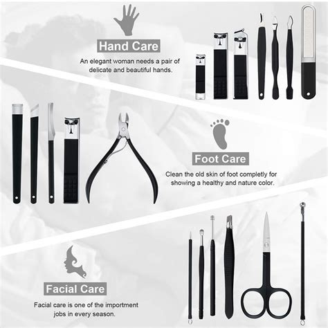 Badu Bg Професионален комплект за маникюр от 18 бр Комплект за педикюр Ножица Пинсета Резачка