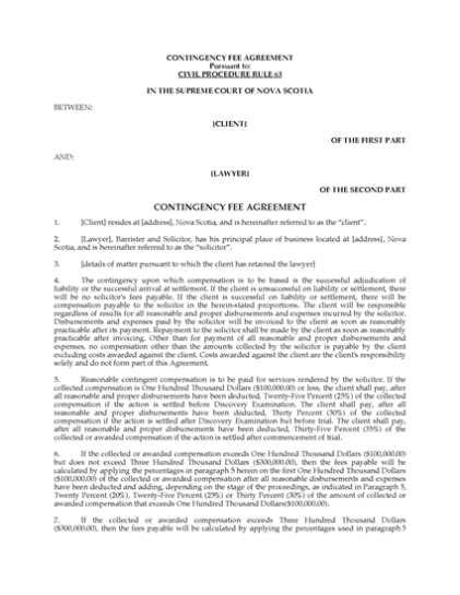 Contingency Fee Agreement Template