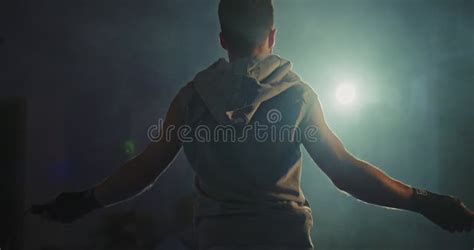 Active Man Jumping Skipping Rope In Sport Club Stock Video Video Of