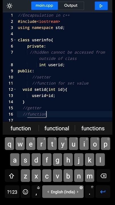 Encapsulation In Cshorts Cplusplus Coding Youtube