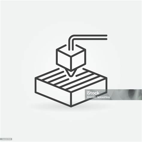 3d 프린터 압출기 및 큐브 벡터 개념 개요 아이콘 또는 기호 테크놀로지에 대한 스톡 벡터 아트 및 기타 이미지 테크놀로지 0명 3차원 형태 Istock
