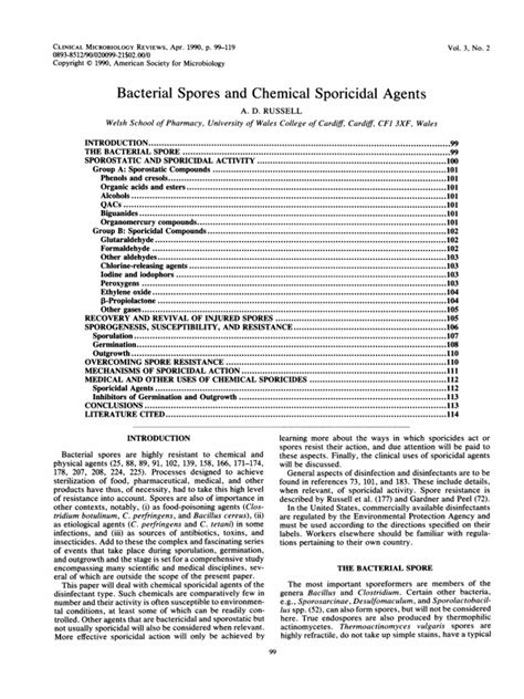 Bacterial Spores And Chemical Sporicidal Agents P Propiolactone Pdf Formaldehyde Iodine