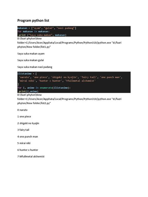 Program Python List Tuple Dan Dictionary Pdf