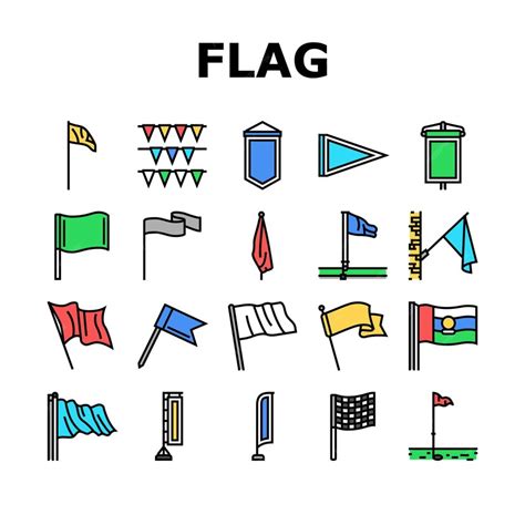 Premium Vector Flag Start Web Pennant Map Icons Set Vector
