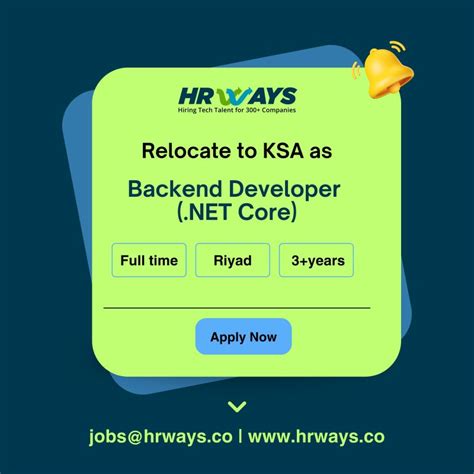 backenddeveloper dotnetcore softwarejobs saudiarabiahiring maria arshad