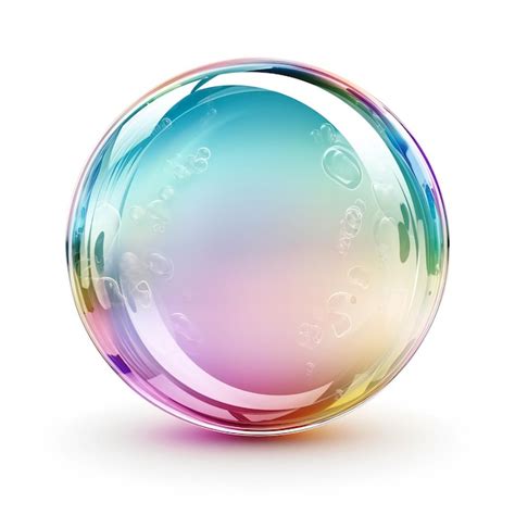 Premium Photo Soap Bubble With Colorful Reflections