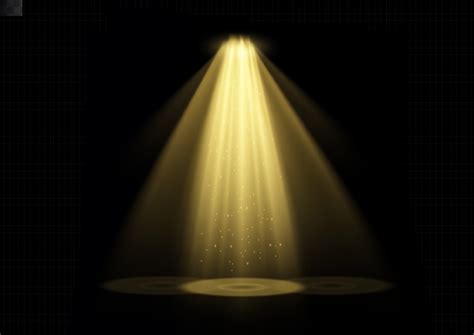 Vector Spotlight Yellow Color Light Effect Glowing Isolated Golden Sparkling Light Effect