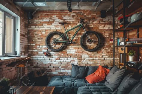 Premium Photo Sport Bike Hanging On Wall In Apartment Functional