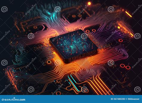 Chip Motherboard Cyberspace Technology Generative Ai Stock Illustration Illustration Of