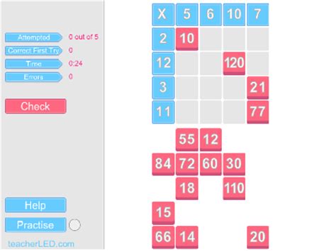 Multiplication Grid TeacherLED