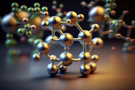 Premium Photo Abstract Molecules Design Molecular Structure With