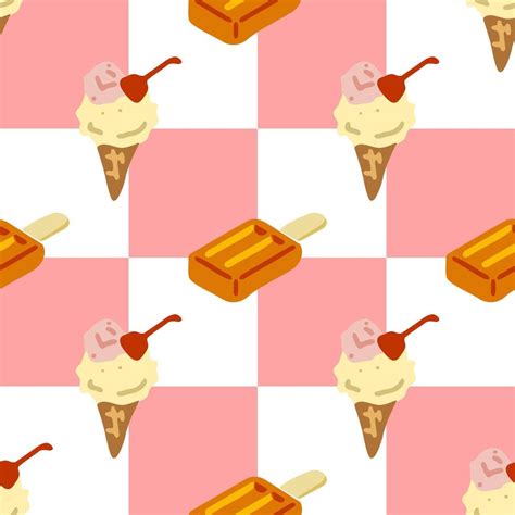 Seamless Ice Cream Cone Pattern 66779525 Vector Art At Vecteezy