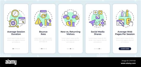 Audience Engagement Metrics Onboarding Mobile App Screen Stock Vector Image And Art Alamy