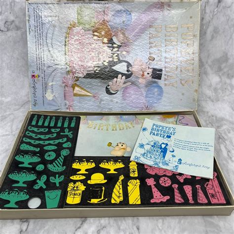 Vintage 1961 Popeyes Birthday Party Kit Colorforms Set Tj7 Etsy