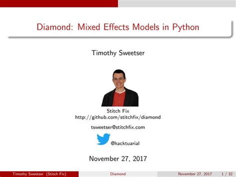 Diamond Mixed Effects Models In Python Ppt