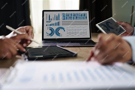 Premium Photo Business Team Discussing Working Analyzing With Financial Data Strategy Business