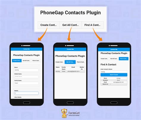 Phonegap Contacts Plugin Contact Management App Formget
