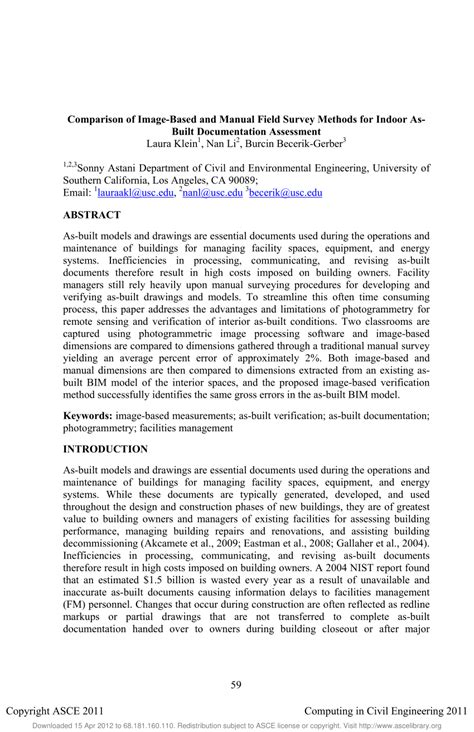 Pdf Comparison Of Image Based And Manual Field Survey Methods For