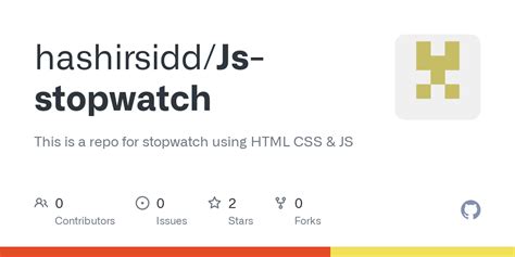 Github Hashirsiddjs Stopwatch This Is A Repo For Stopwatch Using Html Css And Js
