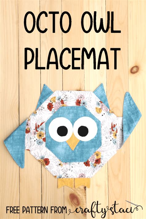 Octo Owl Placemat FREE Sewing Pattern And Tutorial Sewing 4 Free