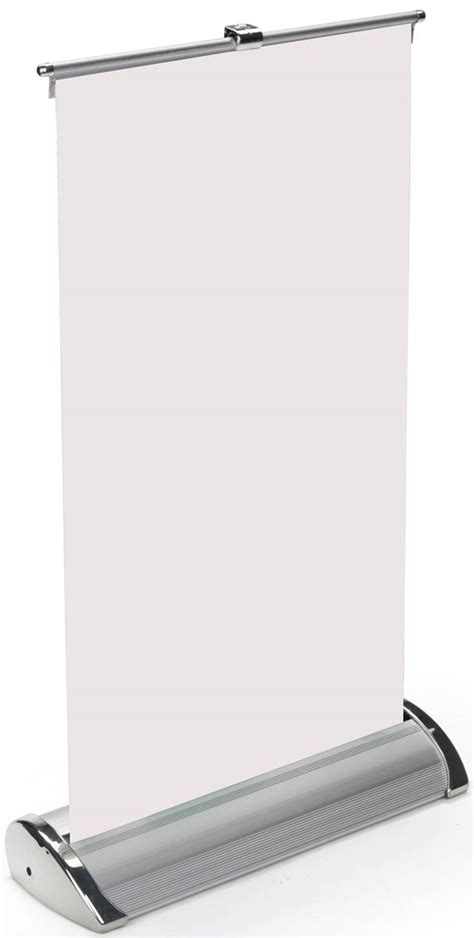 Retractable Table Top Banner Chrome Endcaps