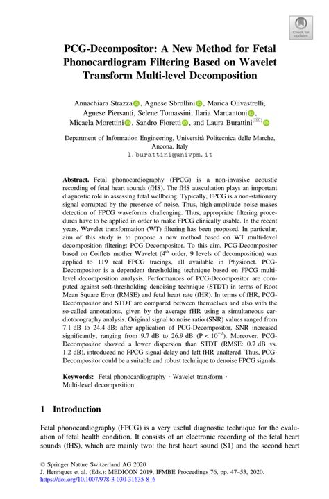 Pdf Pcg Decompositor A New Method For Fetal Phonocardiogram Filtering Based On Wavelet