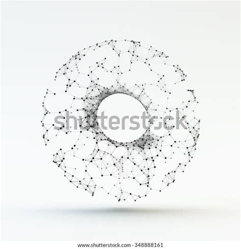 Torus Molecular Lattice Connection Structure 3d Stock Vector Royalty