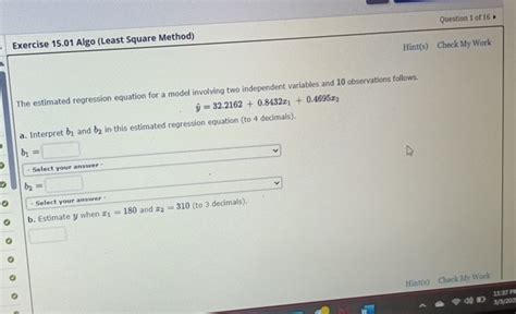 Solved Exercise 1501 ﻿algo Least Square Methodhints
