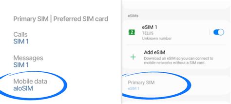 Samsung ESIM Settings With Examples AloSIM