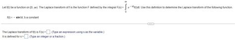 Solved Let F T Be A Function On The Laplace Chegg Com