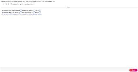 Solved Find The Maximum Value And The Minimum Value Of The Chegg Com