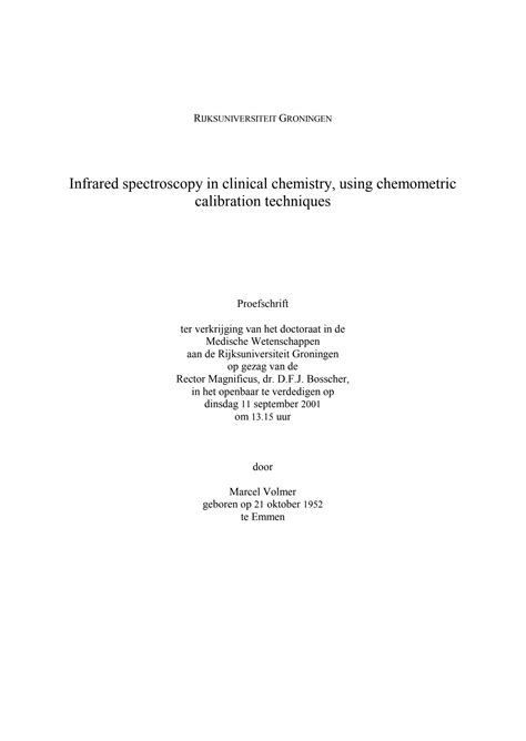 Solution Volmer M Infrared Spectroscopy In Clinical Chemistry Using